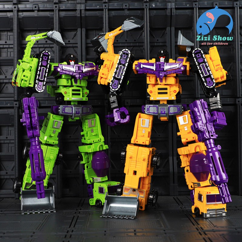 Alloy Engineering Car Toy 6-in-1 Devastator Transformers Robot Figure ...