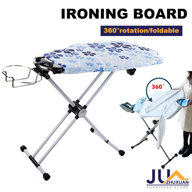 Foldable Ironing Board 360° Rotating Height Adjustment folding Iron ...