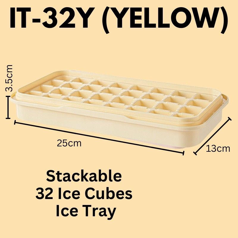 Stackable Ice Cube Maker Tray (36 cubes) with Quick Release design and ...