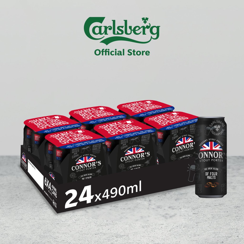 Connor's Stout Porter Draught Beer 490ml Can (Pack of 24) | Shopee ...