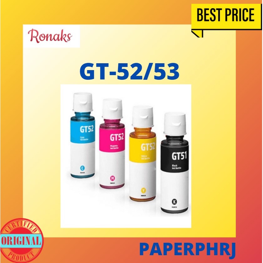 HP GT53 / GT52 52 53 / HP GT53XL Original Ink Bottle Black Cyan Magenta ...