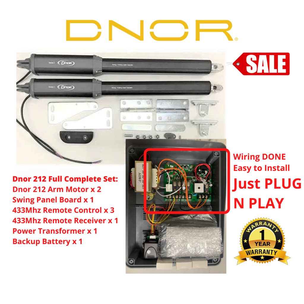 Dnor 212 Autogate Set Complete with Installation | Shopee Singapore