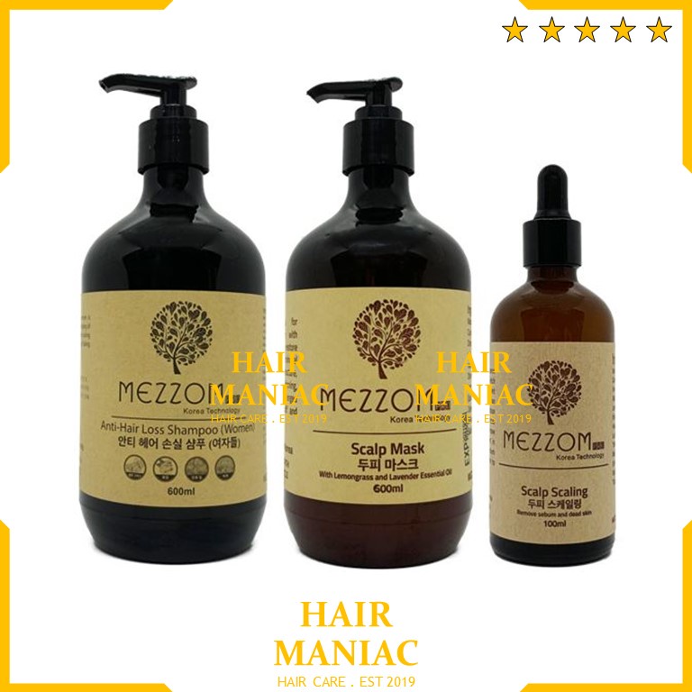 Mezzom Pro Anti Hair Loss (Women) Shampoo 600ml & Mask 600ml & Scalp ...