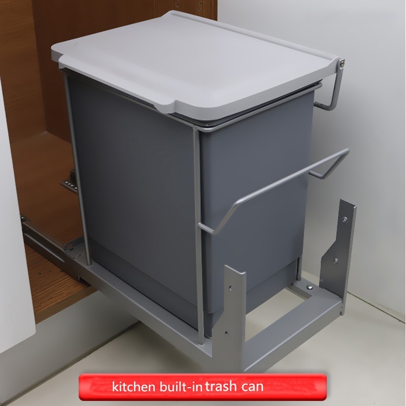 Built-in Kitchen Trash Can Waste Bin Hide Style Pull Out Dustbin Modern ...