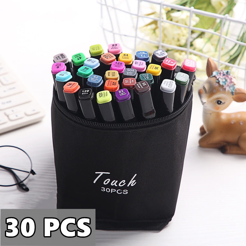 60pcs Touch Colours Graphic Art Twin Tip Marker Pen Set Color Dual Head ...