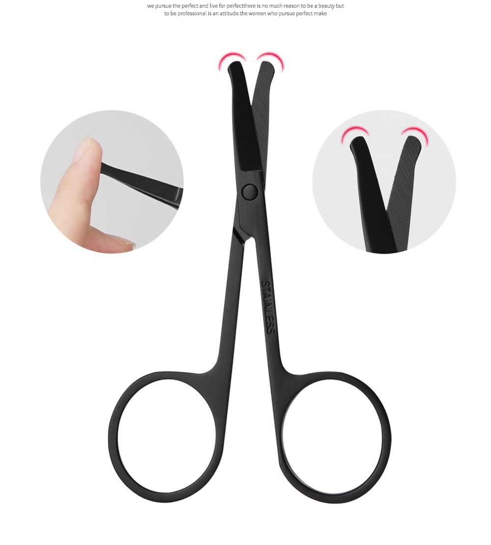 1Pcs 2.5mm Mini Portable Mustache Scissor Stainless Steel Mustache Nose ...