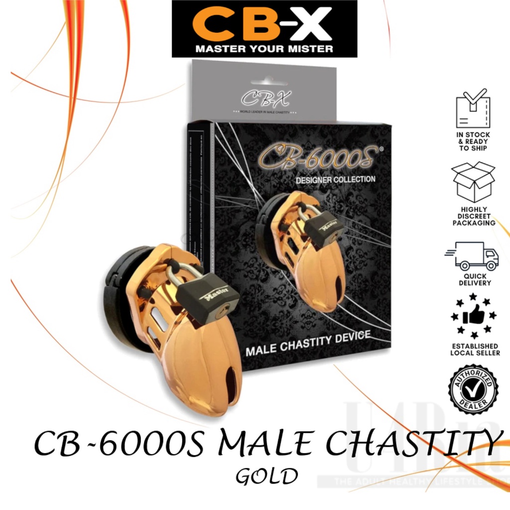 CB-X CB-6000S Gold Male Chastity Cock Cage Kit 2.5 Inch (Designer ...