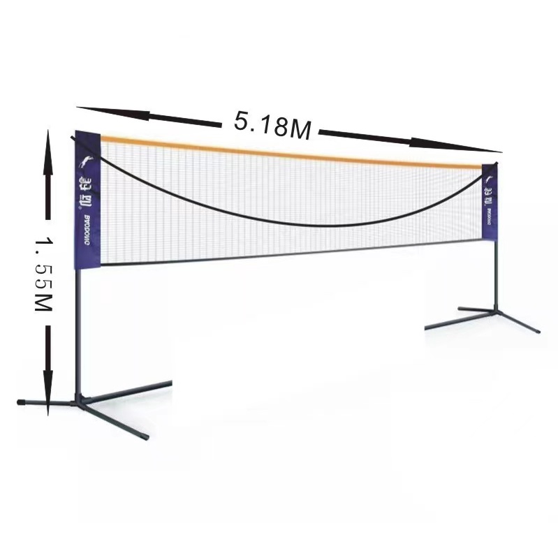 Foldable Height Adjustable Badminton Net Set Equipment with Poles Stand ...