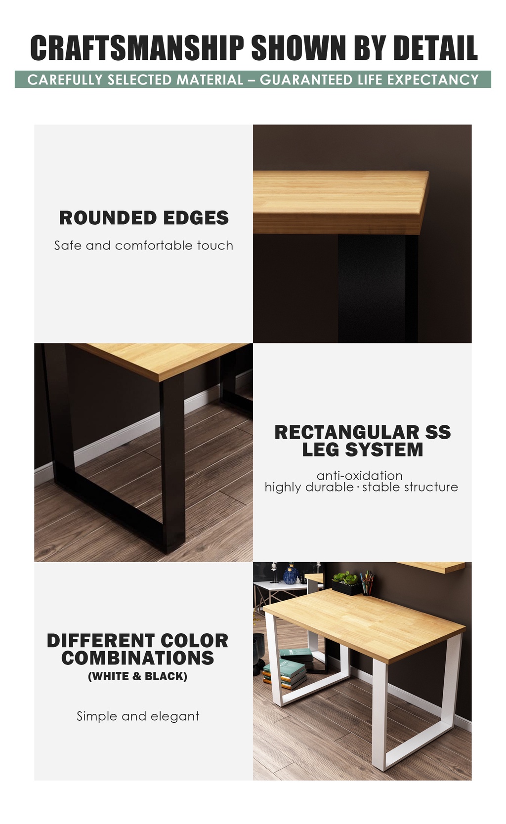 MYSEAT.sg APACHE V2 Solid Wood Study Table | Shopee Singapore