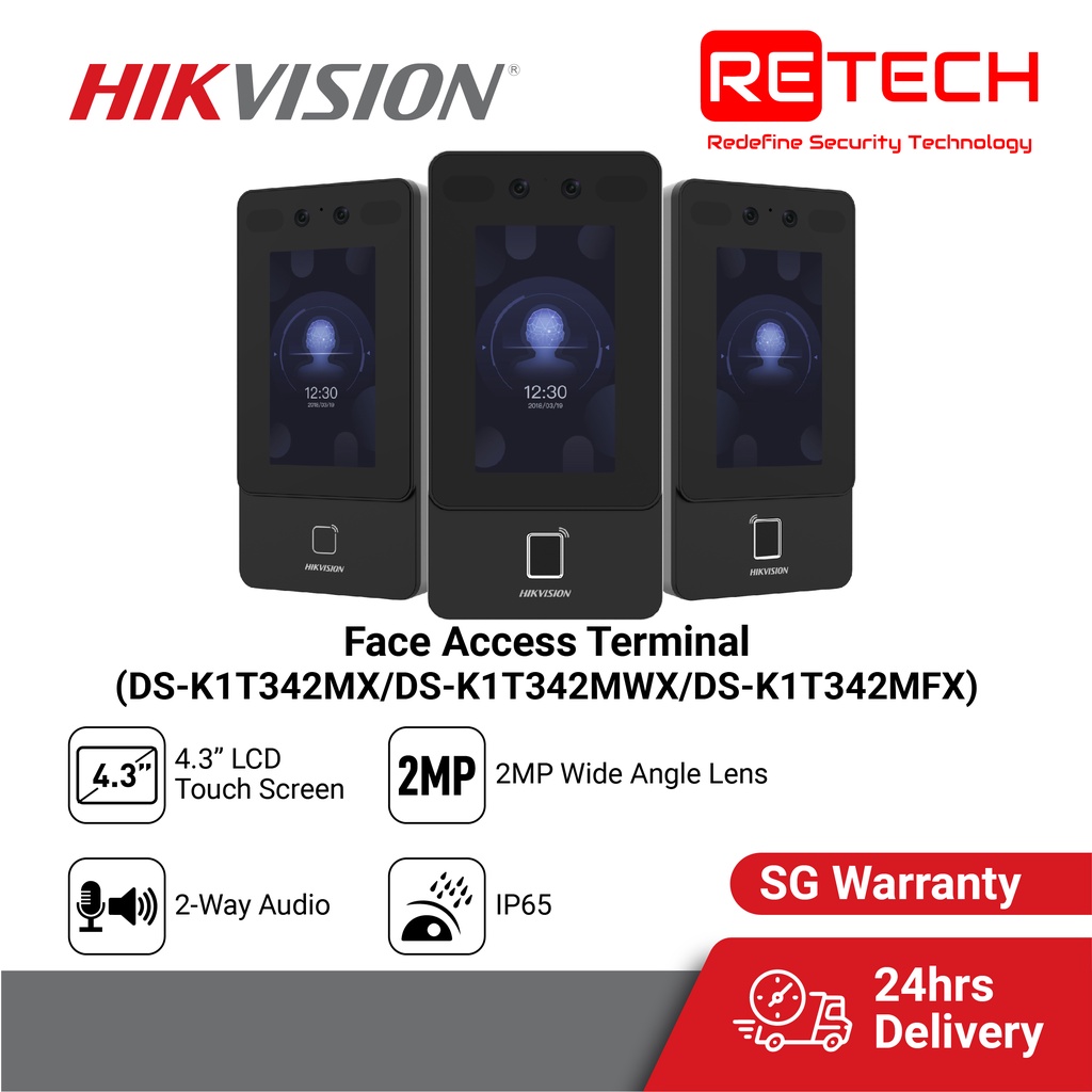 [Retech] HIKVISION 2MP Face Recognition Terminal DS-K1T342MX/DS ...