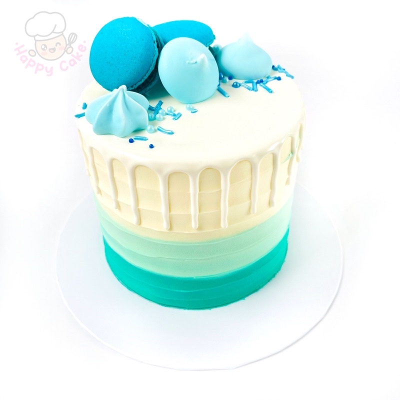 [Happy Cake] Ombré Blue Tall Drip Cake | Birthday Cake | Shopee Singapore
