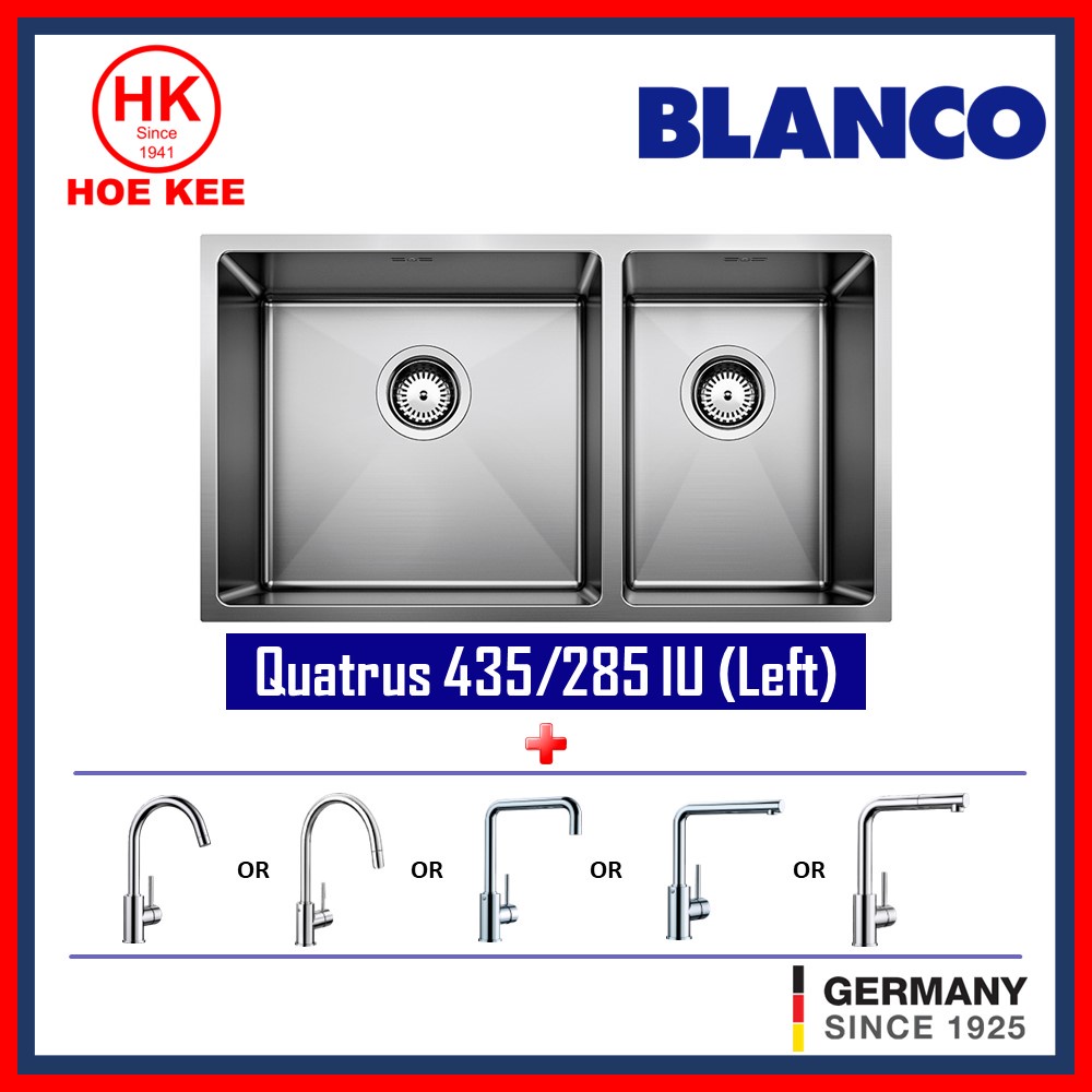 Blanco Quatrus 435/285-IU Stainless Steel Kitchen Sink (L/R) + Blanco ...