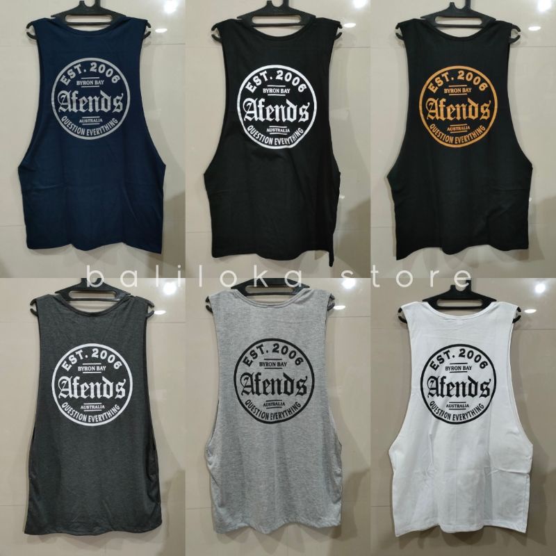 Men's LOW CUT/GYM SINGLET AFENDS | Shopee Singapore