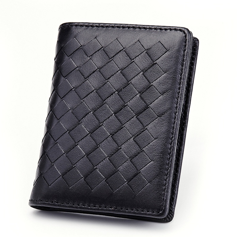 Fashion Sheepskin Weave Soft Slim Card Wallets Mens Credit Card Holder ...