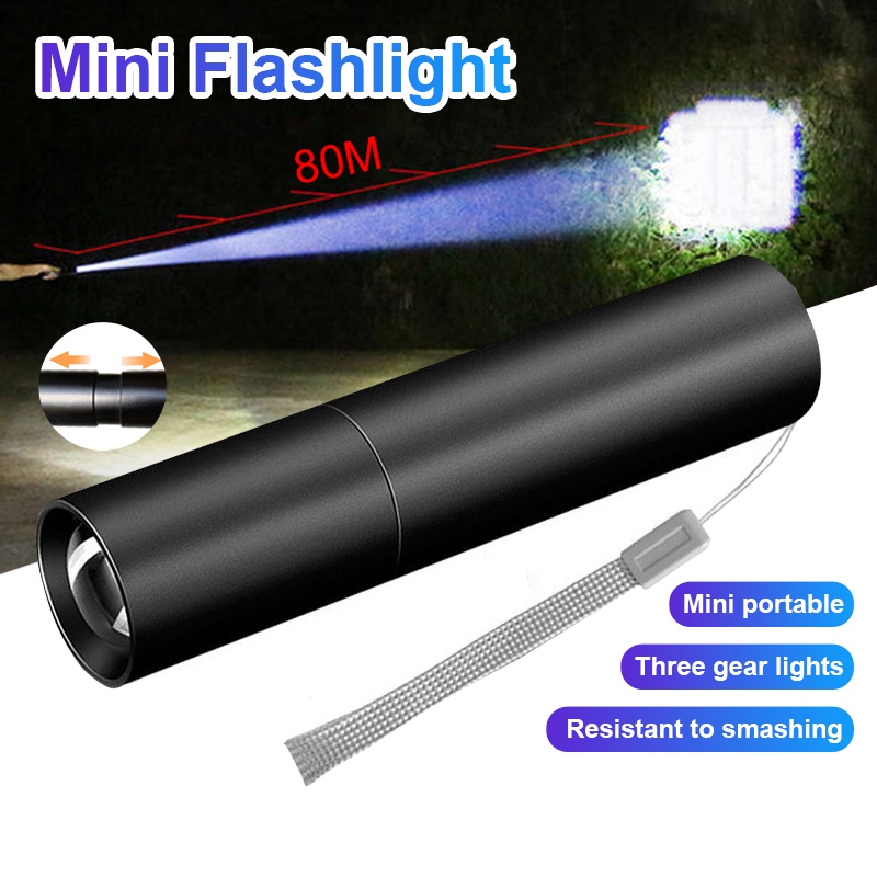 Ultra bright LED Flashlight zoomable 3 Mode USB Rechargable Waterproof ...