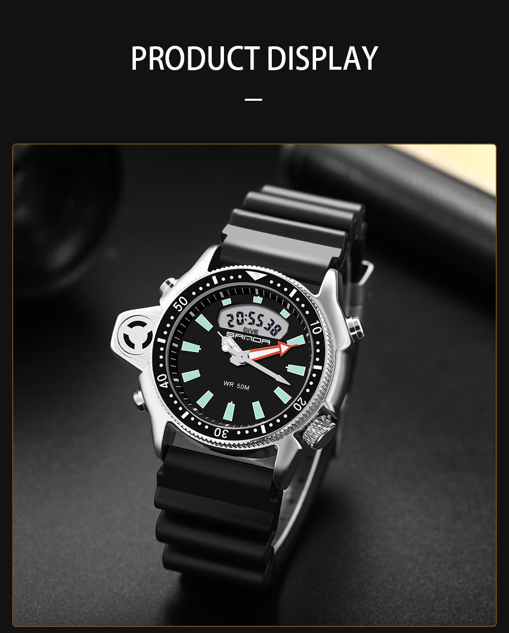 SANDA New Fashion Sport Men's Watch Casual Style Watches Men Military ...