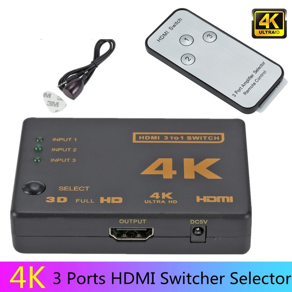 HDMI Switch 3 in 1 out with Remote Control | Shopee Singapore