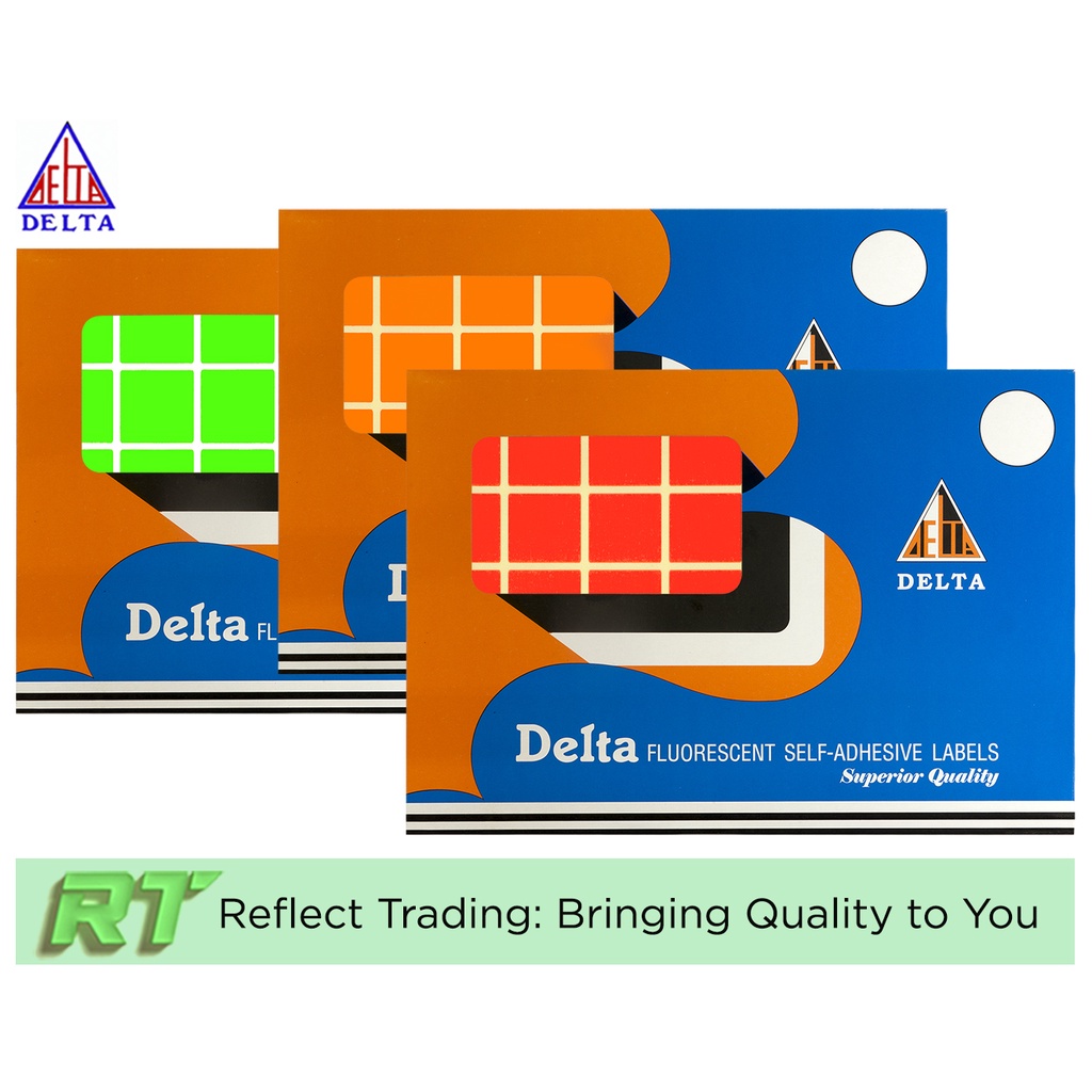 Delta Label - Square Fluorescent Sticker Labels - 25 x 25mm | Shopee ...