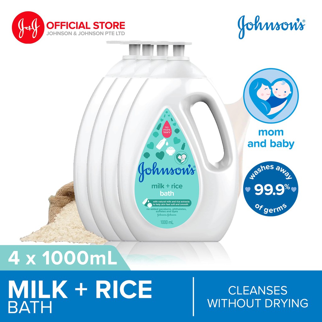 [Bundle of 4] Johnson's Baby Milk + Rice Moisturizing Bath Cleanses ...