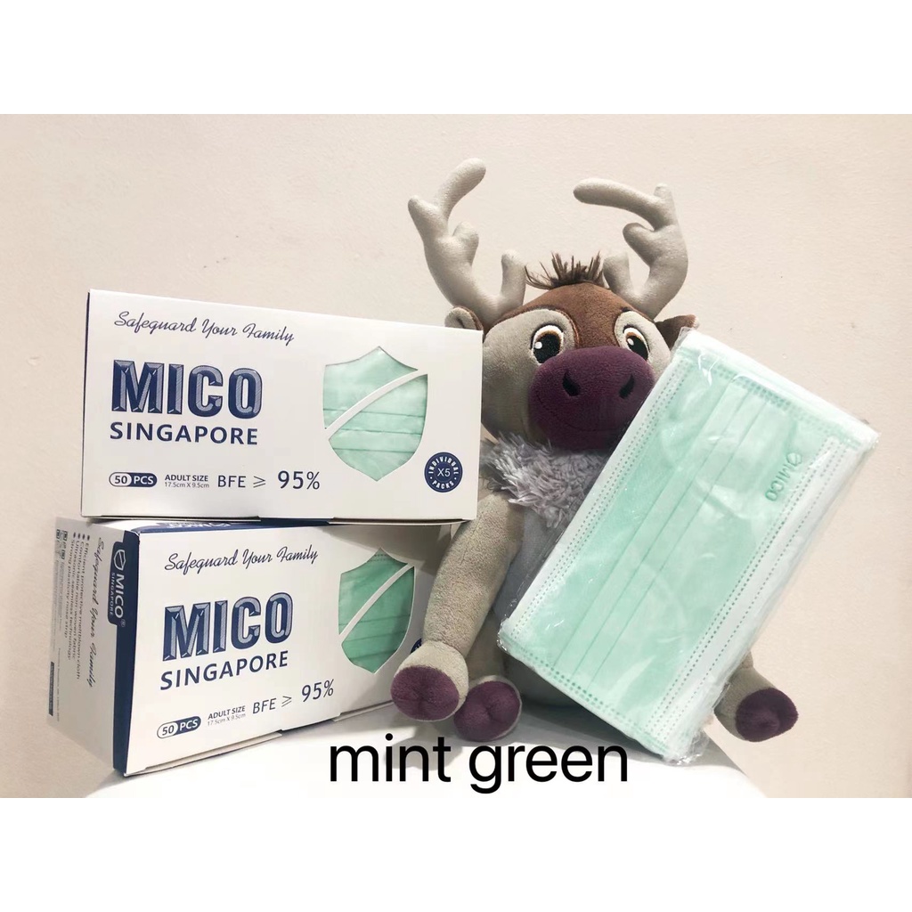[SG BRAND] MICO Adult Mask 3ply Disposable Face Mask 50pcs/box | Shopee ...