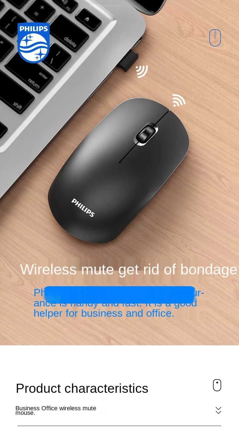 Philips M221/M234 Portable Wireless/Wired Mouse for office Home Laptop ...