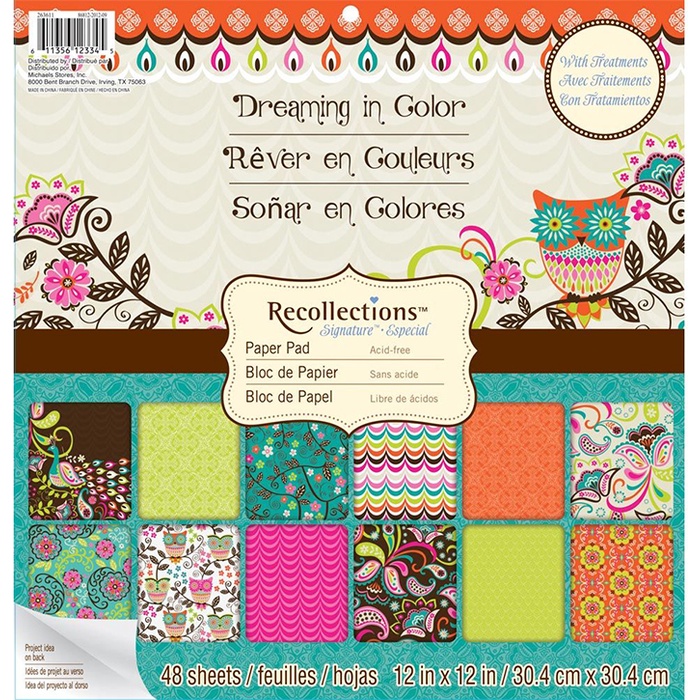 Recollections 12x12 Paper Pad- Dreaming In Color ( FREE 1 PC 1X12 DIE ...