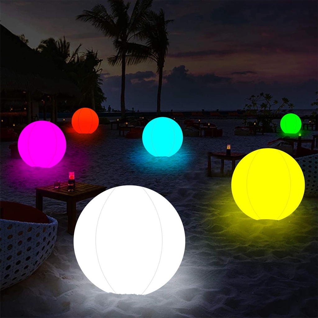 LED Beach Ball (40cm / 60cm) Light Up Beach Ball 16 Colors Lights ...