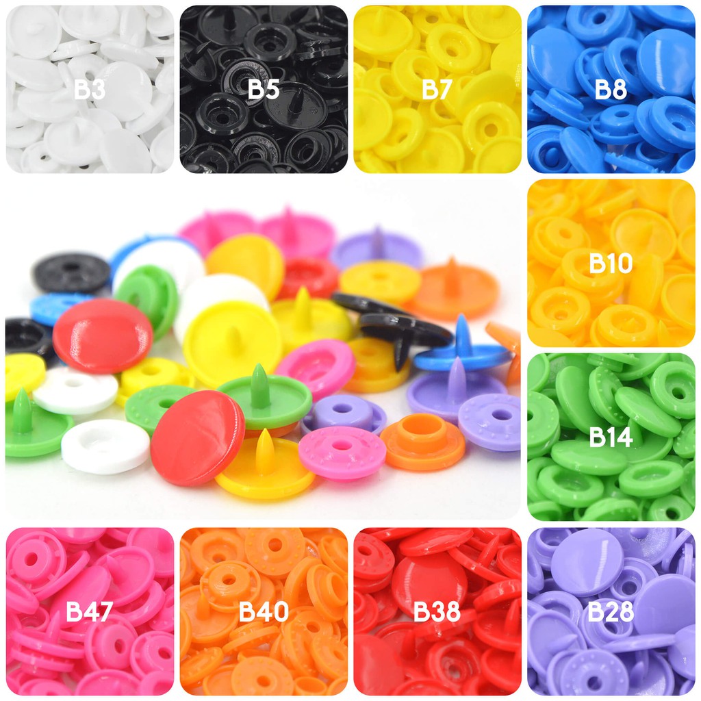 20sets Glossy Plastic Snap Fasteners Press Studs Snaps Buttons for ...