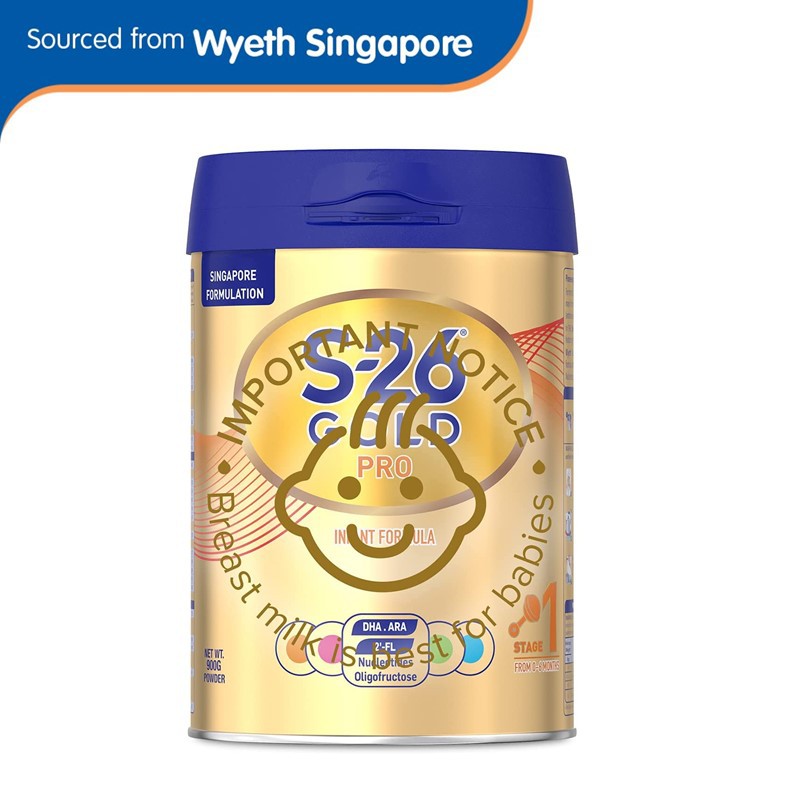 Wyeth S-26 Gold PRO Stage 1 Infant Formula 900G | Shopee Singapore