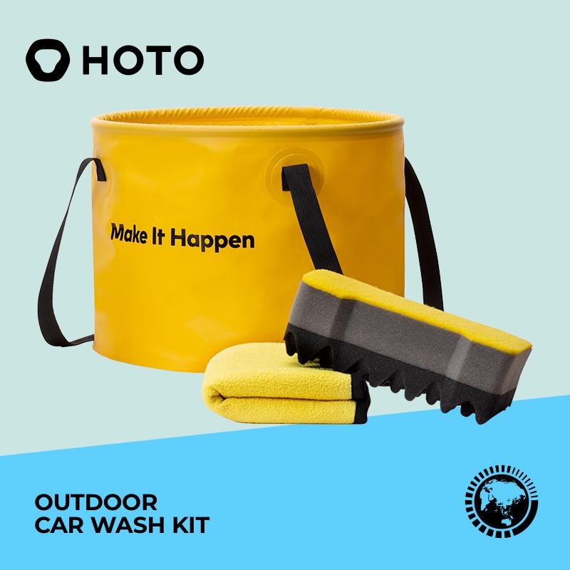 Hoto Outdoor Car Wash Kit [ 20L, Foldable Water Bucket, Large Capacity ...
