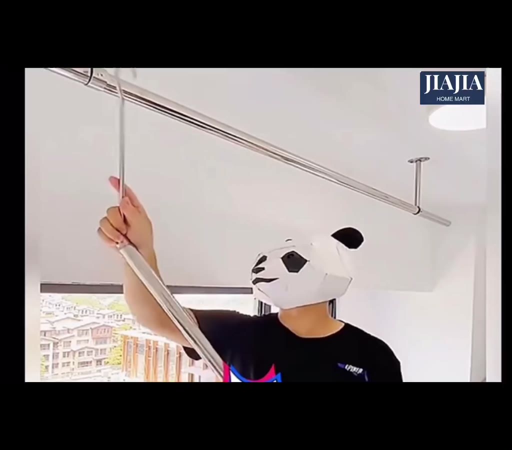 SG Multifunction No need Install Telescopic Clothes Laundry Rail Rod ...