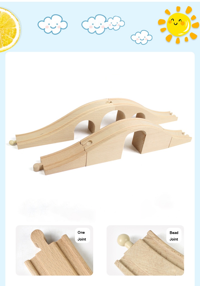 Thomas Wooden Train Track Accessories Beech Train Rail Track Set Bridge ...