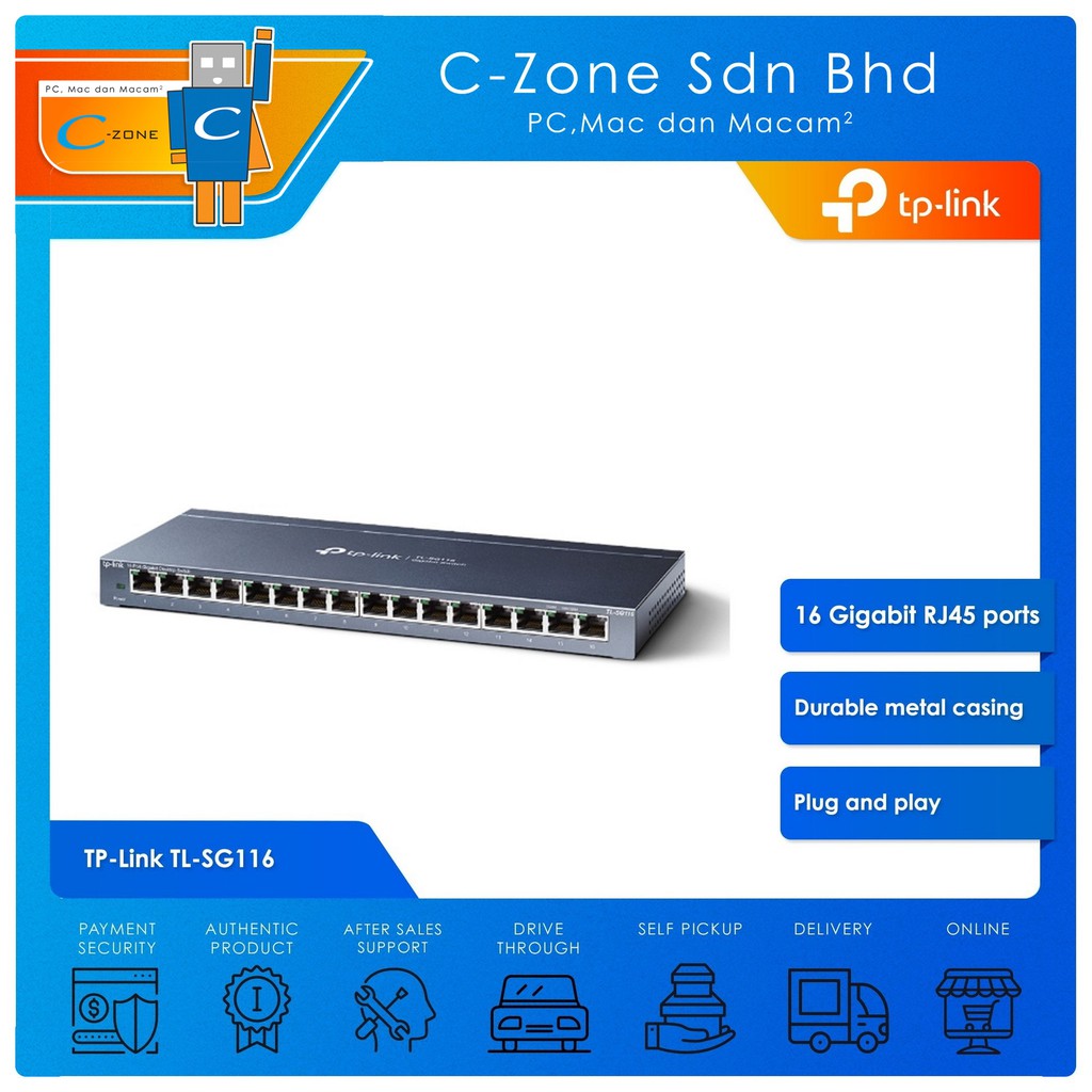 TP-Link TL-SG116 16 Port Gigabit Unmanaged Switch | Shopee Singapore