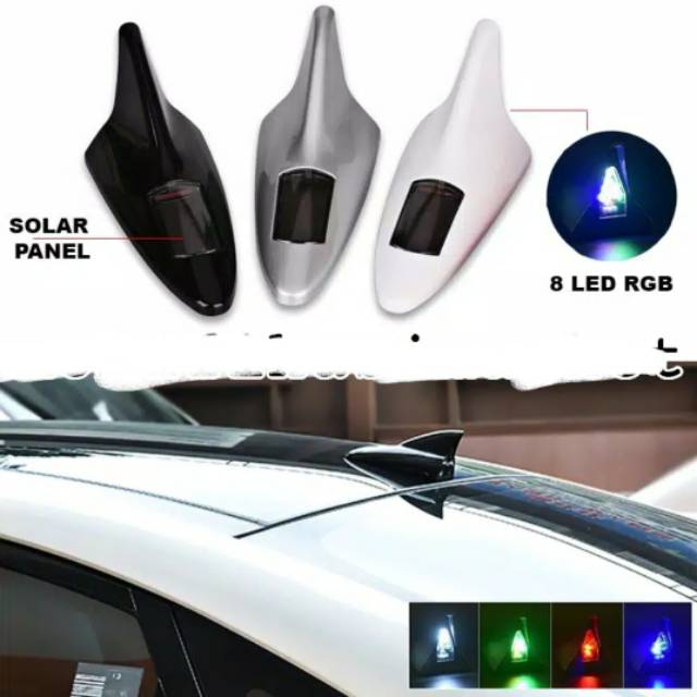 Antenna Shark Fin LED RGB Antenna HYBRID LED SOLAR PANEL SOLAR | Shopee ...