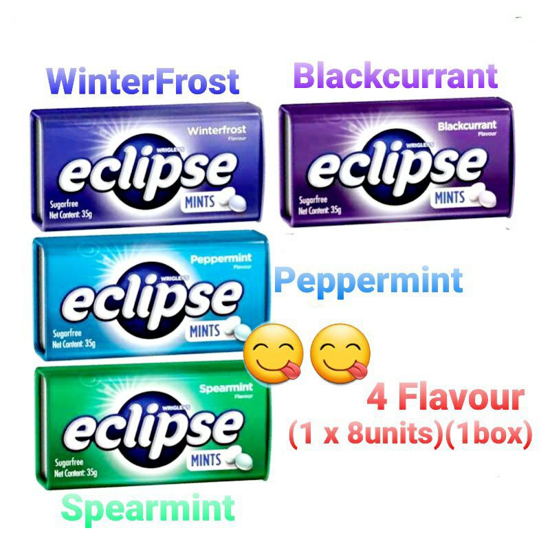 ECLIPSE MINTS SUGAR FREE BLACKCURRANT / SPEARMINT / PEPPERMINT ...