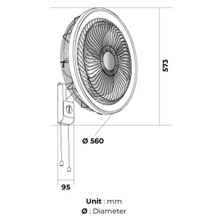 KDK YU50X 20" INDUSTRIAL WALL FAN - 1 YEAR MANUFACTURER WARRANTY ...