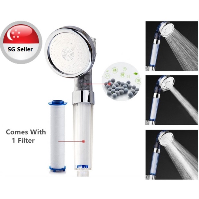 [sg Ready Stock] Negative Ions Bathroom Handheld Water Saving With