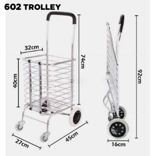 4 Wheel 6 Wheel Foldable Market Trolley Shopping Aluminium Light Duty ...