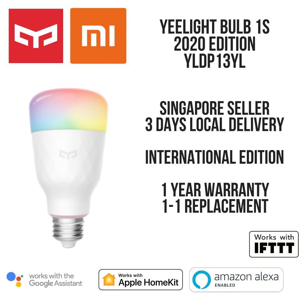 Yeelight 1S LED Wifi Smart Bulb E27 - - 8.5W - Works with Google Home ...