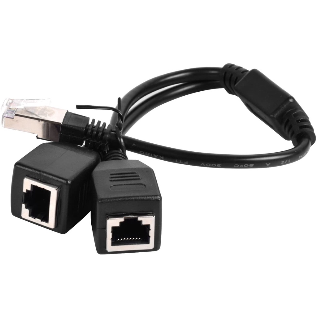 Ethernet Splitter, andul RJ45 network splitter 1 male to 2 female plug ...