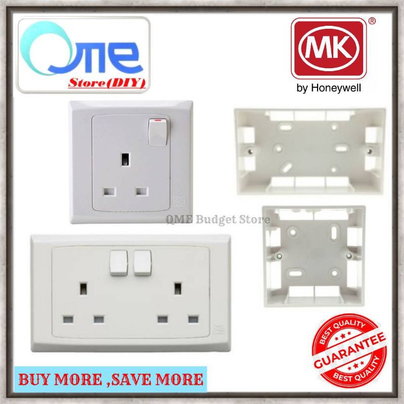 MK-SLIMLINE PLUS 13A 250v SP 1 GANG | 2 GANG SWITCHED SOCKET OUTLET ...