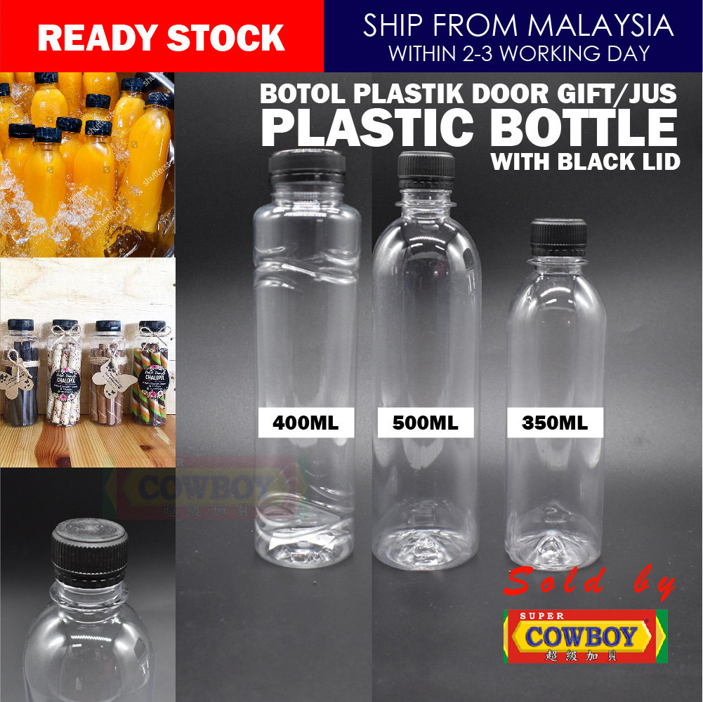 [Shop Malaysia] Juice Bottle / Plastic Bottle with Black Lid / Botol ...