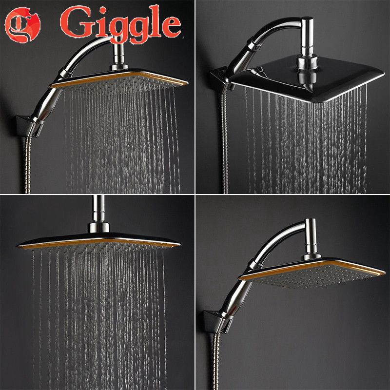 Hot ABS Rainfall Shower Head Extension Arm Set Waterfall Rain Chrome ...