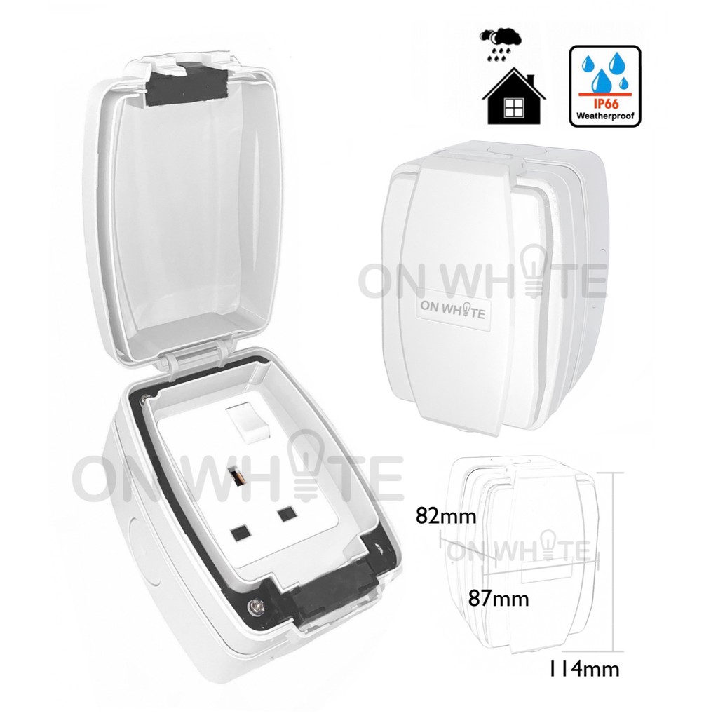 Weatherproof Switch Socket Outlet 13A iP66 86486 OUTDOOR /MK/EUROSAFE ...