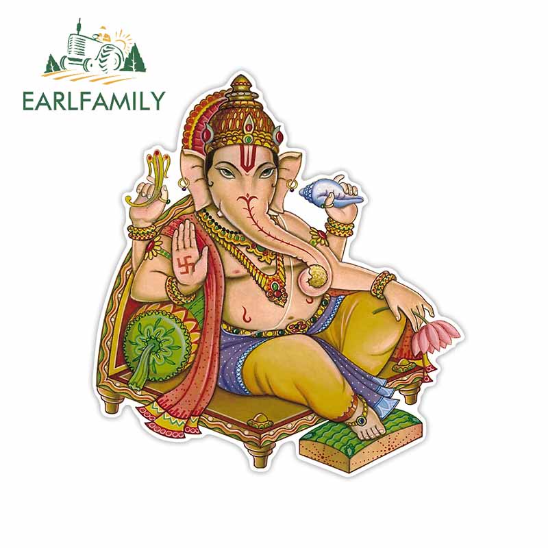 EARLFAMILY 13cm x 11.7cm Ganesh Hindu God Elephant Car Stickers ...