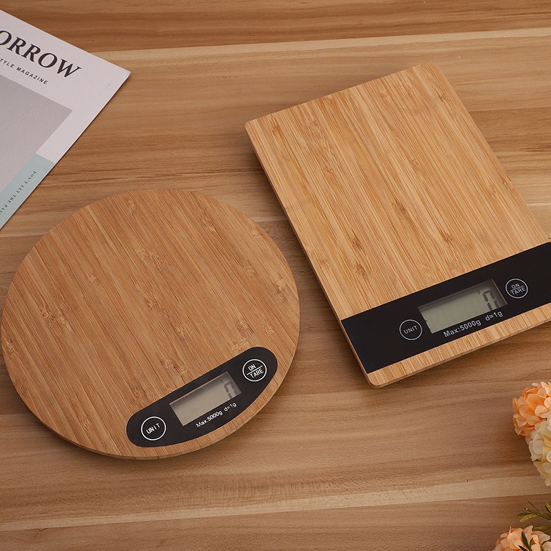 KEMORELA Kitchen Scale Cutting board scale Bamboo LED Display Wood Food ...