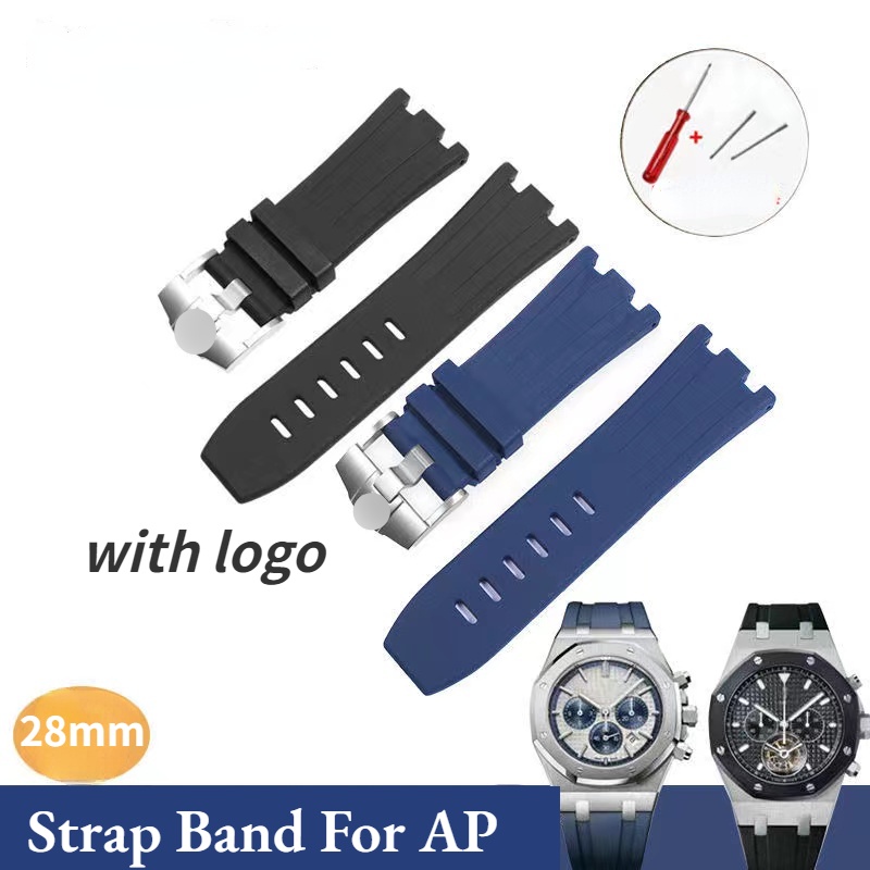 28mm nature Rubber silicone Watchband Men Watch Strap Band For AP Watch ...