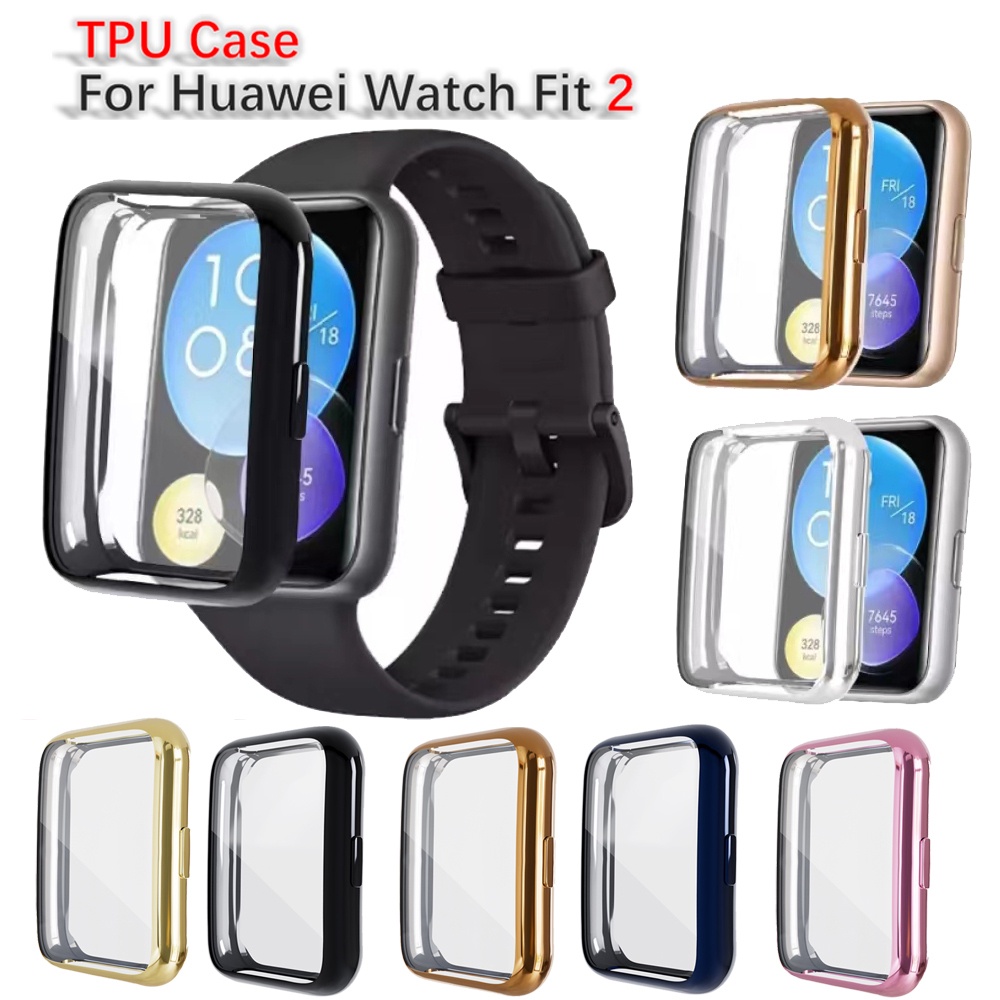 TPU Soft Full Screen Protector Case Shell Edge Frame For Huawei Watch Fit 2 Protective Cover ...