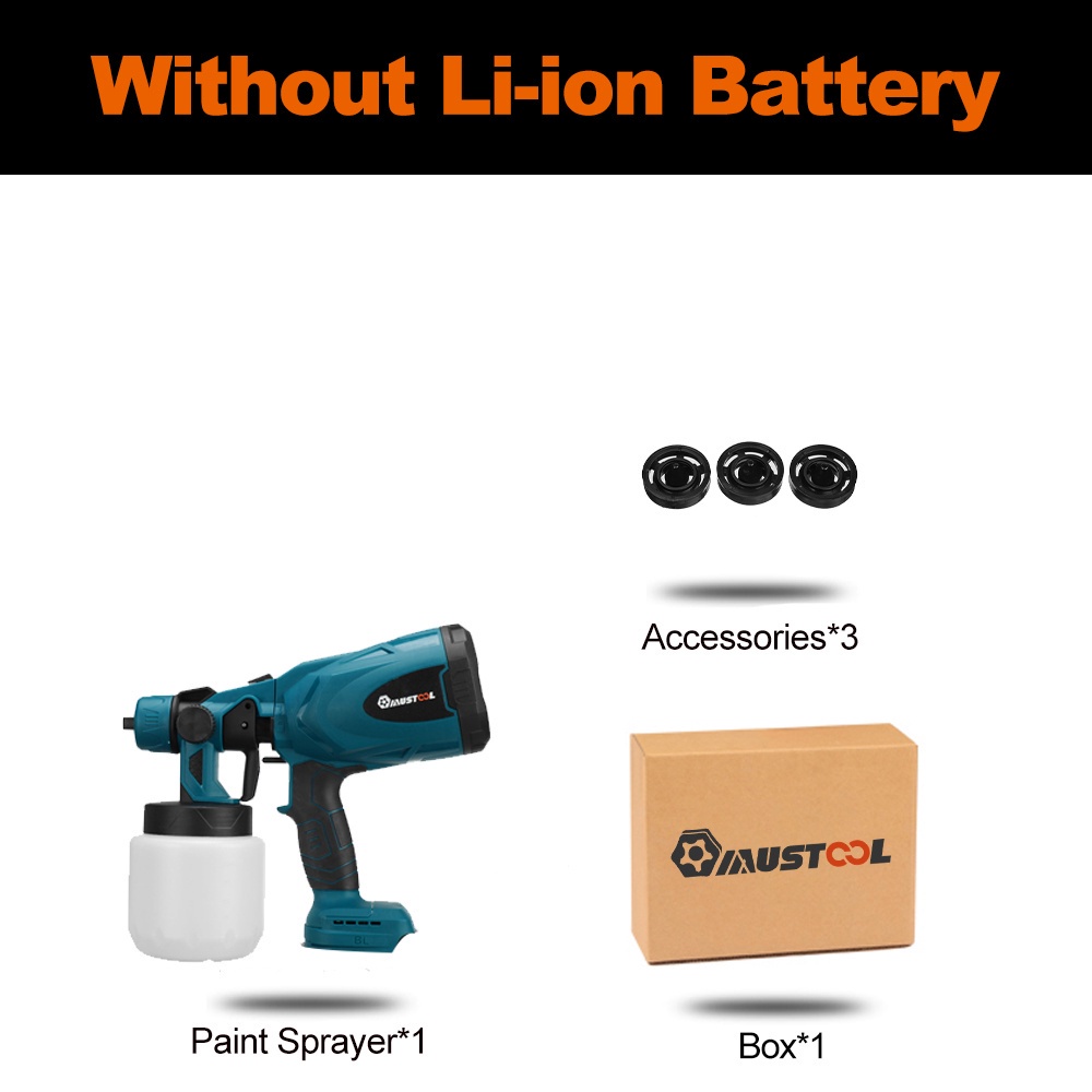 1500W Cordless Electric Spray Guns with 3Nozzle Flow Control Airbrush ...
