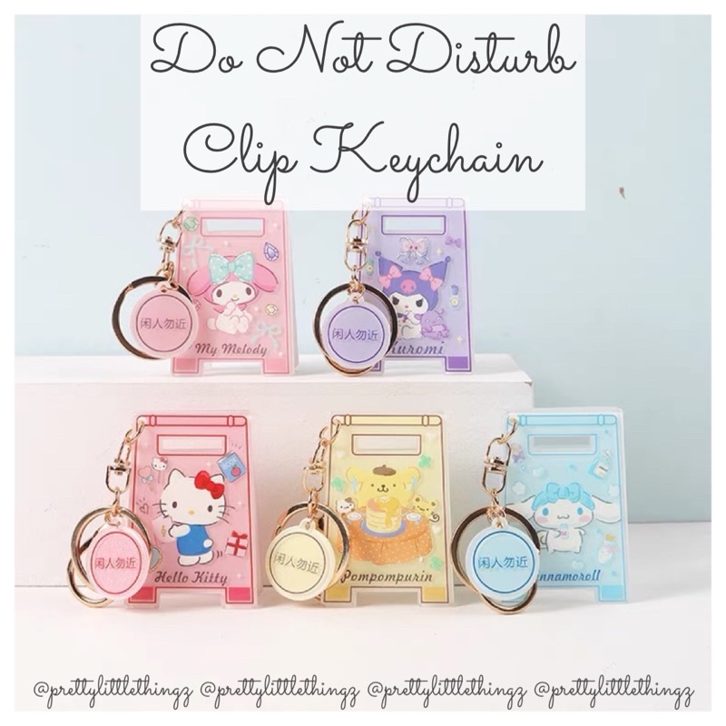 * SG READY STOCK * Do Not Disturb Clip Keychain (Melody, Kuromi, Hello ...